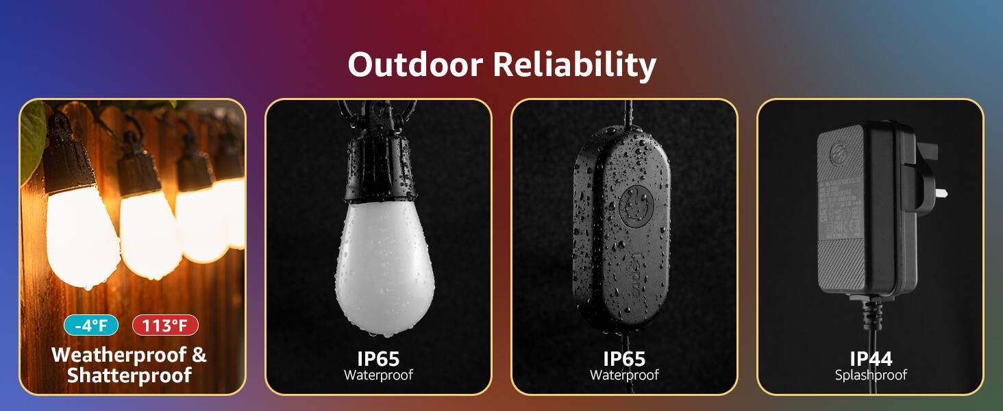 Lepro ZB1 AI Outdoor String Lights 15m, Smart Outdoor Lights Waterproof ...