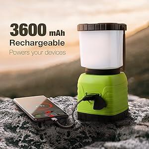 Lepro Camping Lantern Rechargeable, 1600 Lumen Camping Lights for Tents, 4 Modes Emergency Light ...