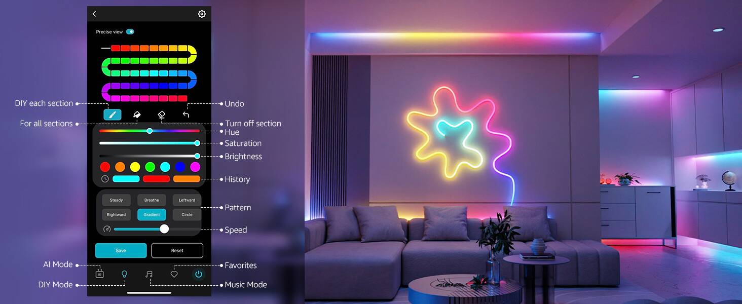 Lepro AI Smart LED Strip Light 10M, Alexa & Google Assistant Compatible ...