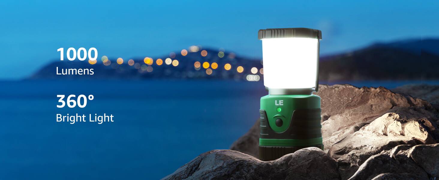 Super Bright LED Camping Lantern 1000lm Rechargeable 4 Modes Waterproof Lepro