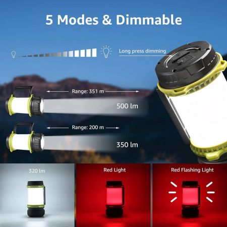 Rechargeable CREE LED Torch 500lm Camping Lantern Waterproof Lepro