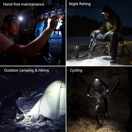 LED Head Torch Lightweight XPG Headlamp 6 Lighting Modes Battery Powered Waterproof Lepro