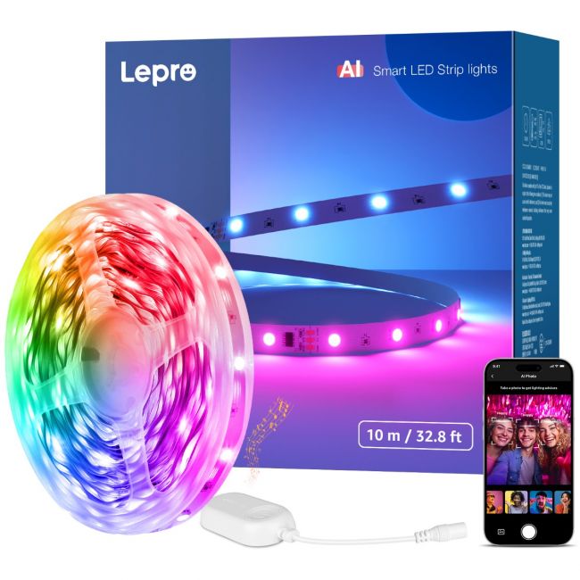 Lepro AI Smart LED Strip Light 10M, Alexa & Google Assistant Compatible ...