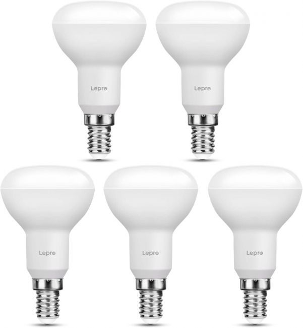 5 Pack 5W R50 LED Bulbs, E14, 40W Incandescent Equivalent, 470lm, Warm ...