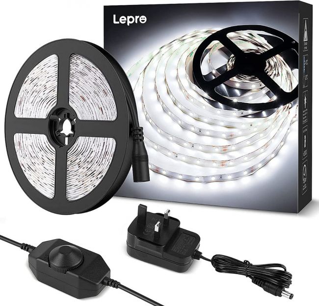 Lepro 10M LED Strip Lights Kit, Dimmable, Cool Daylight White 6000K ...